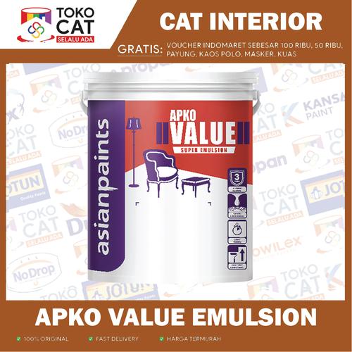 Jual CAT TEMBOK INTERIOR | ASIAN PAINT APKO VALUE SUPER EMULSION PUTIH 25 KG | KEMASAN PAIL ...