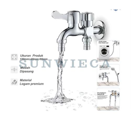 Jual Kran Tembok Double Kran Cabang Keran Shower Mandi Keran Outlet ...
