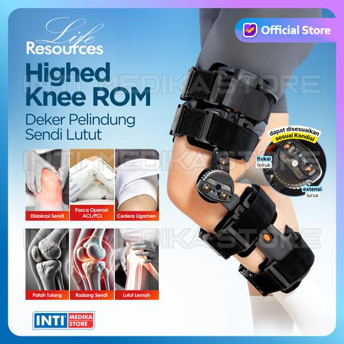 Promo LIFE RESOURCES - Deker Penyangga Lutut Kaki Adjustable ROM Hinged ...