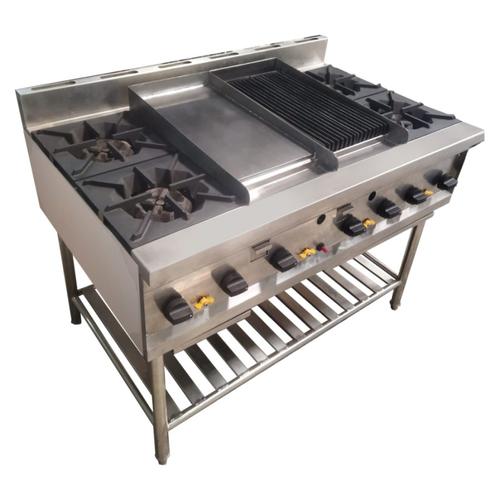 Jual GAS OPEN 4 BURNER WITH GRILL SHELF KOMPOR GAS KITCHEN RESTO ...