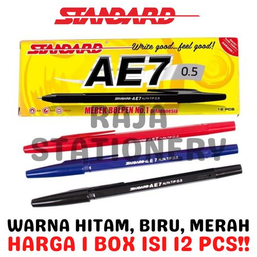 Promo STANDARD AE7 0.5 BLACK BLUE RED BALL PEN BOLPEN PENA PEN STANDARD ...