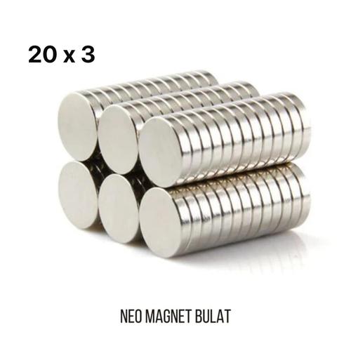 Jual Magnet Neodymium Cylinder Bulat 20 x 3 mm Silinder 20x3mm Mahnet ...