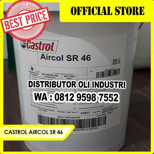 Jual CASTROL AIRCOL SR 46 ( Synthetic Oil Compressor - 20 Liter ) - Kota Tangerang - DISTRIBUTOR ...