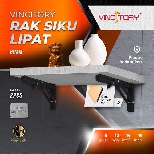 Promo Siku Rak Lipat Meja Dinding Engsel Bracket Hitam 8 10 12 14 16 ...