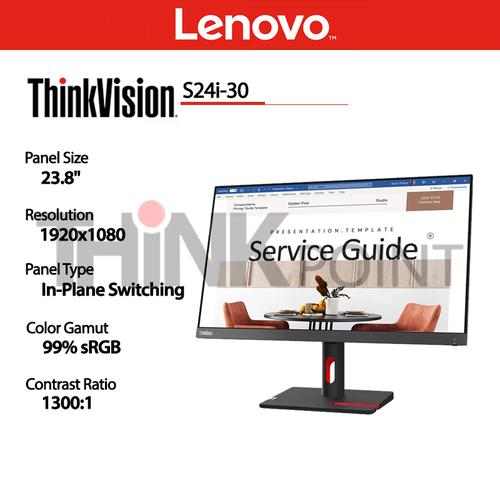 Jual Monitor LED Lenovo ThinkVision S24i-30 23.8" 1920x1080 FHD 99% ...