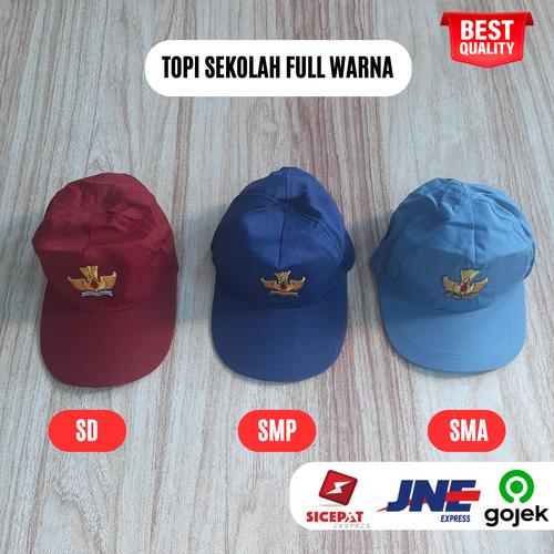 Jual Topi Seragam Sekolah SD SMP SMA Full Warna - Full Merah - Jakarta ...