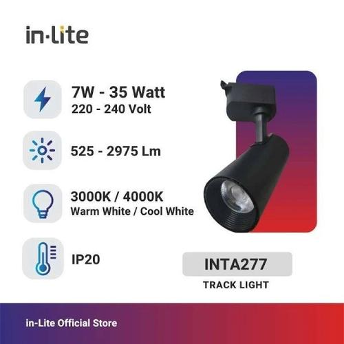 Jual INLITE KAP LAMPU SOROT TRACK LIGHT RELL SPOT LED INTA277 7W 12W ...