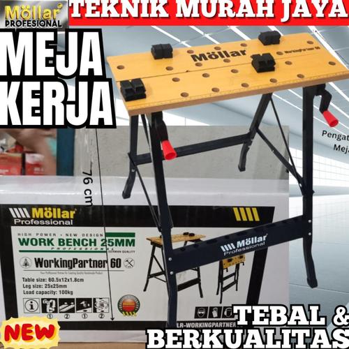 Jual MOLLAR Meja Kerja Kayu Lipat Folding Work Bench Meja Kayu Portable ...