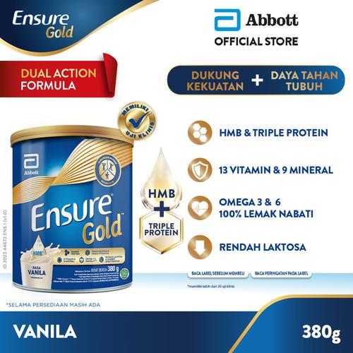 Jual [Special Flash Sale] Ensure Gold HMB Vanila 380 g - Nutrisi Dewasa Rendah Laktosa - Kota ...