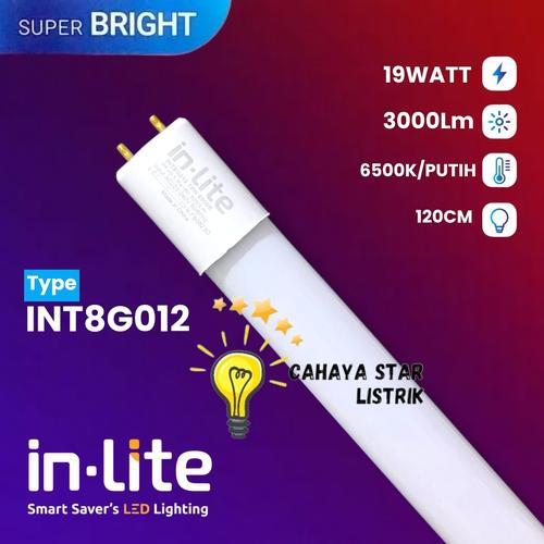 Promo INLITE LAMPU LED TUBE TL TUBE LIGHT NEON T8 18W 18 WATT 120CM INT8G012 - 19W (3000LM ...