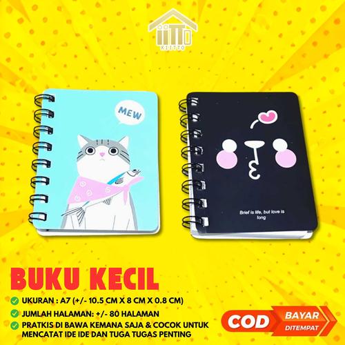 Jual BUKU KECIL CUTE CHARACTER A7 / BUKU CATATAN BERGARIS MINI / BUKU ...