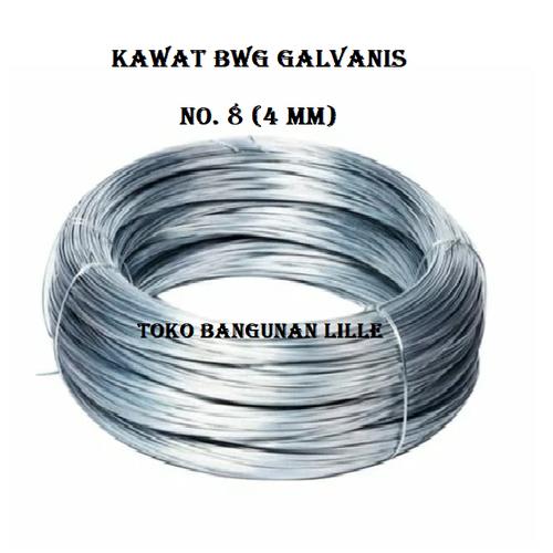 Jual Kawat BWG Galvanis No.8 Kawat Seng Putih 4 mm Alat Pengikat Beton ...