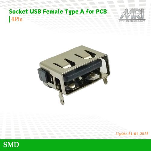 Jual Socket USB Female for PCB 4 pin USB Female Type A SMD SMT - Kota ...