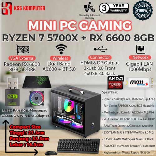 Jual [New] MINI PC RYZEN 7 + VGA Radeon + NVME 1TB + Case ITX Gaming ...