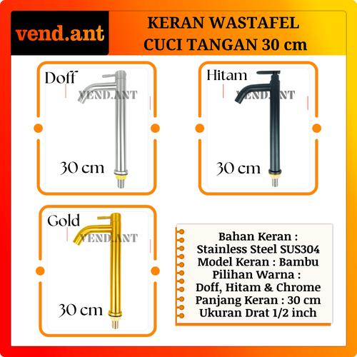 Promo Keran Air Wastafel Model Bambu 30 cm Kran Cuci Tangan Stainless ...