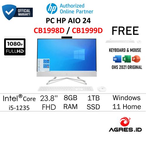 Promo PC HP AIO 24 Core i5 1235 CB1998D / CB1999D 8GB 1TB W11+OHS 23.8" FHD - +WIN 11 PRO, 8GB ...