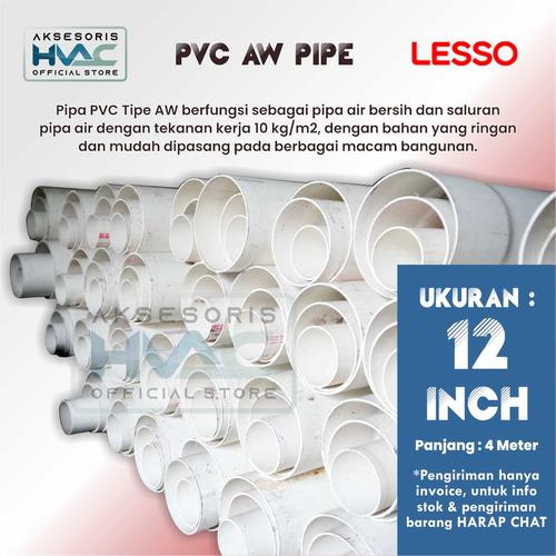 Jual Lesso Pipa PVC Batang 12 Inch 300 mm Tebal 12,2 mm Panjang 4 Meter ...