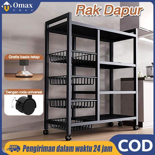 Jual COD Rak Dapur Minimalis Rak baja dengan roda Rak buah dan ...
