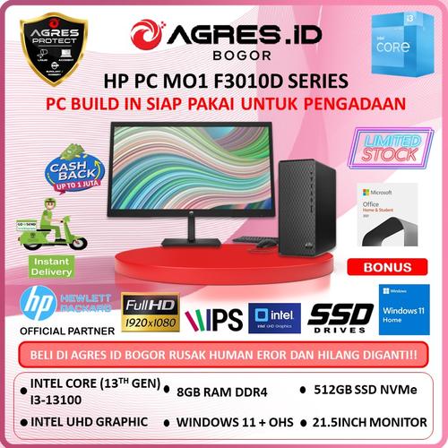 Promo HP PC Desktop M01 F3014D Intel Core i3 13100 Ram 8gb SSD 512gb + Free MONITOR V22+ Windows ...