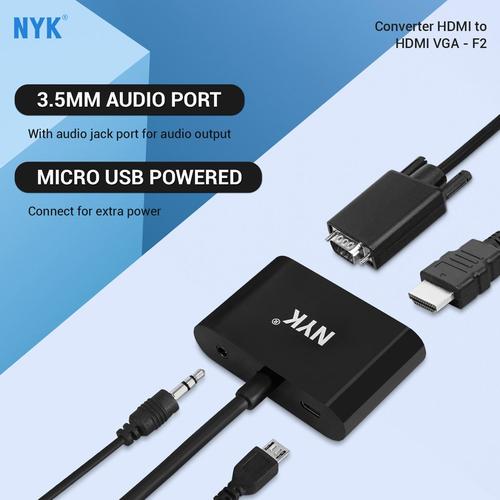 Jual NYK F2 Converter HDMI to HDMI + VGA (HDMI input to HDMI VGA output ...