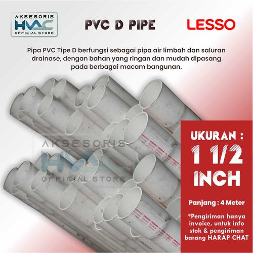 Jual Lesso Pipa PVC Batang 1 1/2 Inch 40 mm Tebal 1,3 mm Panjang 4 ...