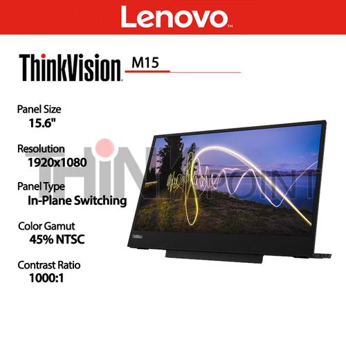 Jual Monitor ThinkVision M15 15.6"IPS 1920x1080 45% NTSC USB-C - Kota ...