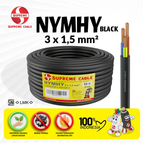 Promo SUPREME CABLE - Kabel Listrik Serabut Tembaga Murni Fleksibel - NYMHY BLACK/NYYHY 3 x 1.5 ...