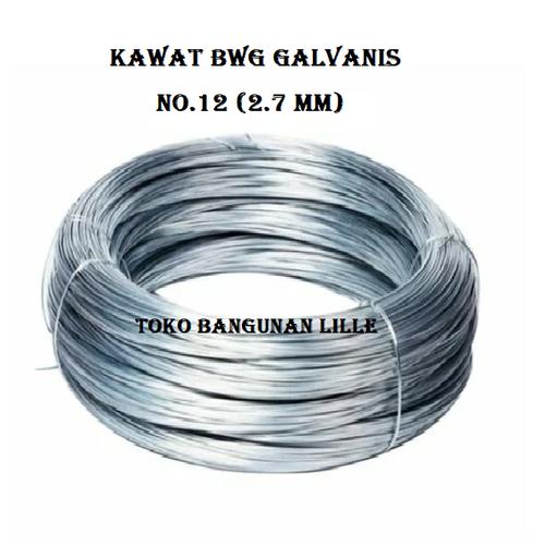 Jual Kawat BWG Galvanis No.12 Kawat Seng Putih 2.7 mm Alat Pengikat Beton Kawat Bendrat Tali ...
