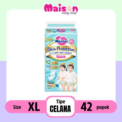 Jual BIRU XL42- Merries Skin Protection XL Pants 42 XL42 Diapers Popok ...