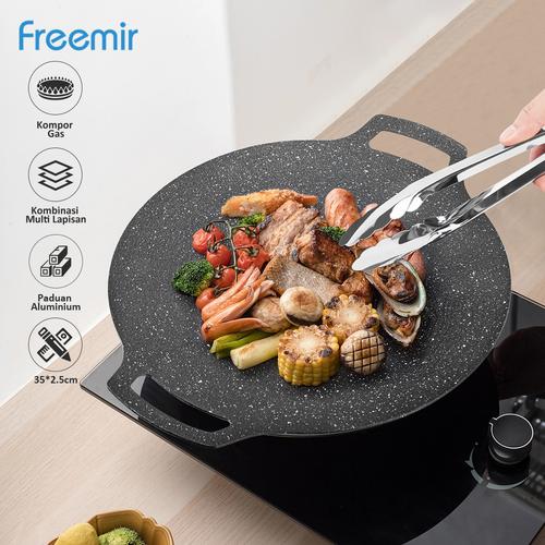 Promo freemir Grill Pan 30 cm Wajan Panggang BBQ Anti Lengket Free ...