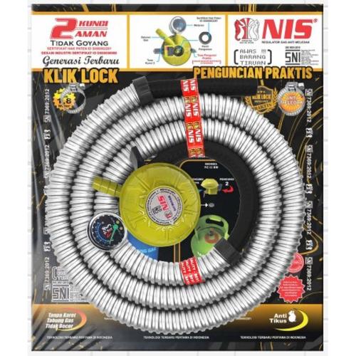 Jual Nis Paket Selang Gas + Regulator Gas Klik Lock (N2 11BB) - Kota ...