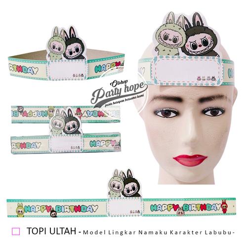 Jual Topi Ulang Tahun Lingkar Karakter Labubu / Topi HBD Lingkar Labubu ...