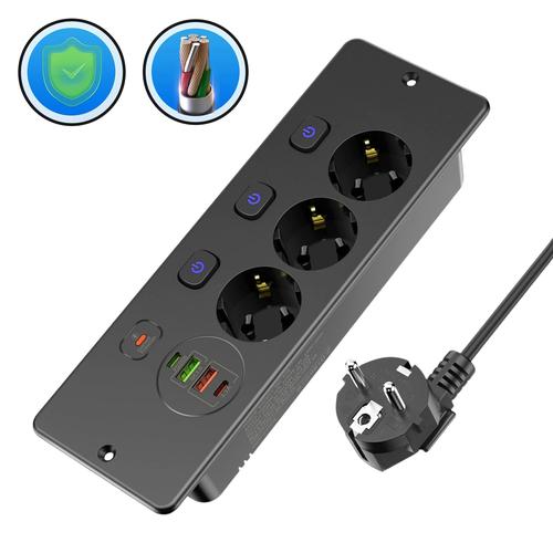 Jual Stop Kontak Tanam Meja Kerja Dapur Tembok Socket 3 Lubang USB EU ...