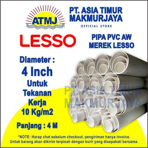 Jual Pipa PVC Batang 4 Inch (100 mm) Panjang 4 Meter Tebal 4,1 mm Merk ...