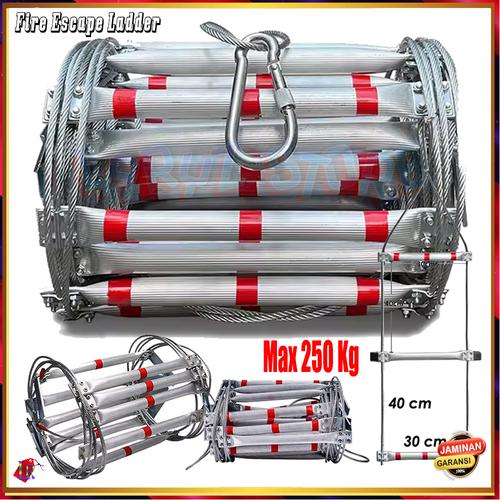 Jual Tangga Darurat Gantung Lipat 10 Meter Tali Kapal Aluminium Hanging Ladder Wire Fire Escape ...