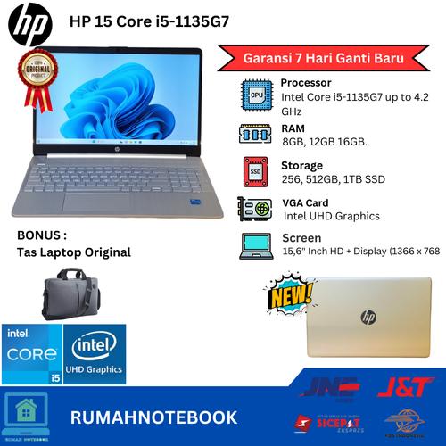 Jual Laptop Hp 15 Core i5 Core i5 1135G7 (gen 11) 15,6 inci RAM 8,16 GB ...