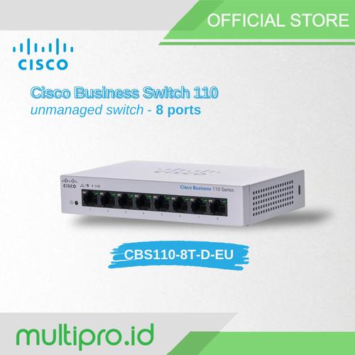 Promo Switch Hub Cisco 8 port GE Unmanaged CBS 110 CBS110-8T-D + 1yr ...