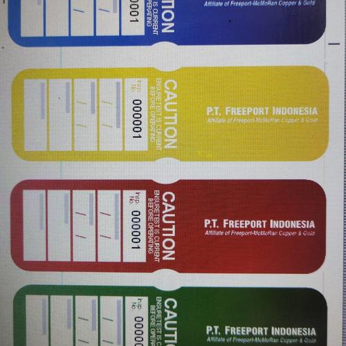 Jual pesanan khusus. Freeport electrical inspection tag label . tagging ...
