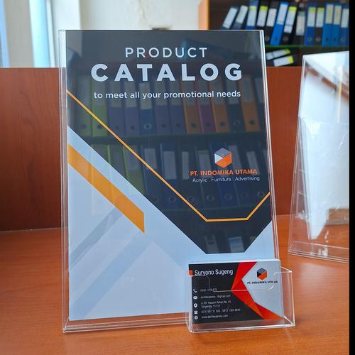 Jual Tent card akrilik dua fungsi / tent card dan tempat kartu nama ...