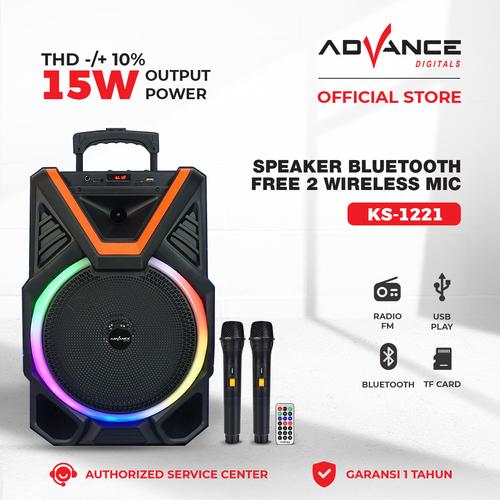 Promo Speaker Meeting Advance KS-1221 Bluetooth 12 Inch Free Mic ...