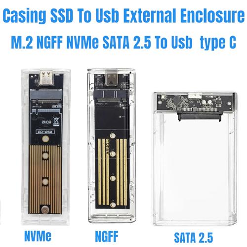 Jual Casing SSD To USB External Enclosure SATA M.2 NGFF NVME USB Type C ...