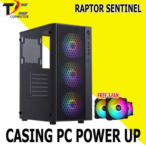 Jual CASING PC RAPTOR SENTINEL WITH 3 FAN RGB CASING PC ATX GAMING ...