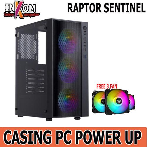 Jual CASING PC RAPTOR SENTINEL WITH 3 FAN RGB CASING PC ATX GAMING ...