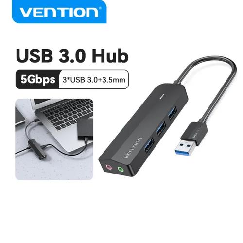 Jual Vention USB Hub 3.0 with 2in1 Sound Card External Stereo Audio ...