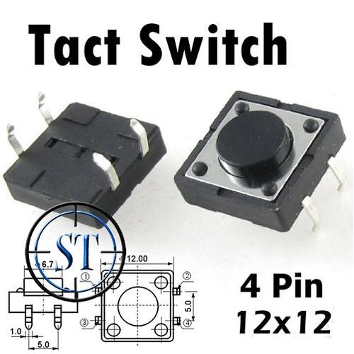Jual Mini Tact Switch 12x12 2pin 5mm Momentary push Button 12x12mm 2 ...