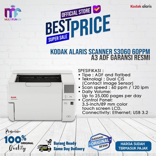 Promo Kodak Alaris Scanner S3060 60ppm A3 ADF Garansi Resmi Cicil 0% 3x - Jakarta Pusat ...