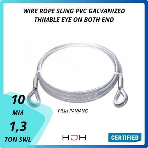 Jual WIRE ROPE SLING PVC 10 - 12 MM GALVANIZED + THIMBLE EYE ON BOTH ...