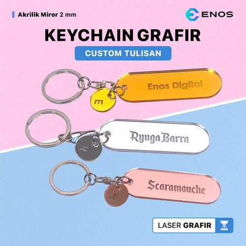 Jual Gantungan Kunci Nama Ganci Grafir Custom Keychain Mirror - Rose Gold, 2 - Jakarta Selatan ...