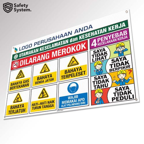 Jual Spanduk Banner Safety K3 Aturan Keselamatan Saat Memasuki Kawasan ...