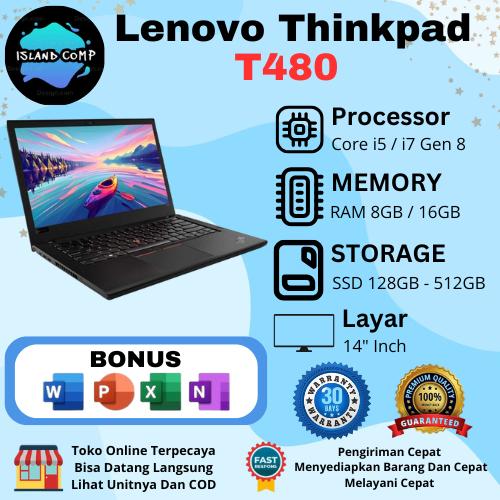 Jual Laptop Lenovo Thinkpad T480 Core i5 / i7 Gen 8 RAM 8GB / 16GB SSD ...